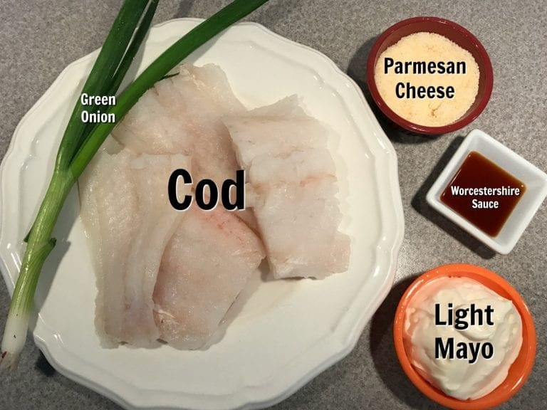 Baked Cod with Creamy Parmesan Mayo spread